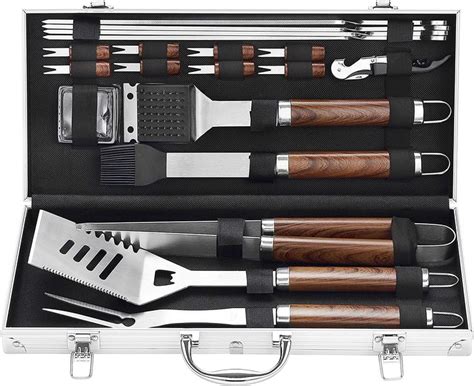 Grilljoy 20pcs Heavy Duty Bbq Grill Tools Set Extra Thick Stainless