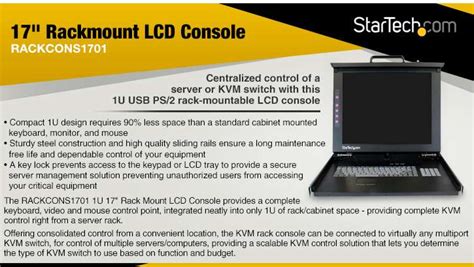 Startech Rackcons U Folding Rackmount Lcd Console Rackcons At Best Price