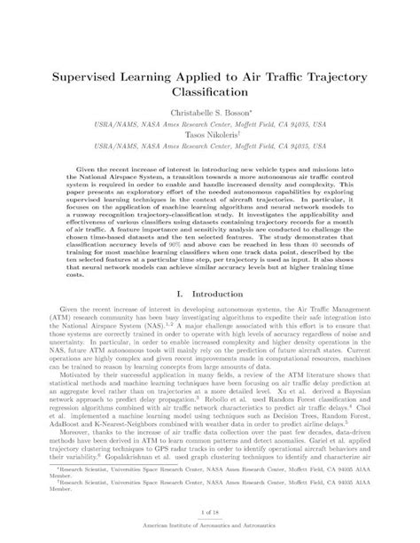 Pdf Supervised Learning Applied To Air Tra C Trajectory Classi Cation