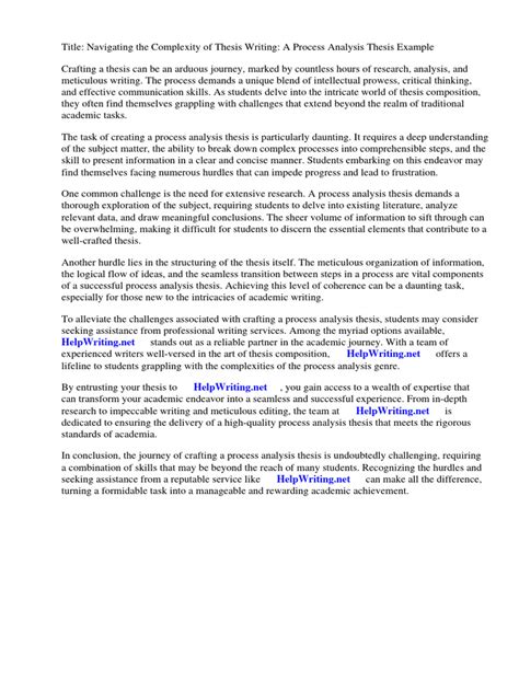 Process Analysis Thesis Example Pdf