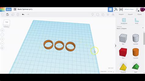 Tinkercad 3d Design Basic Fidget Spinner 1 Youtube