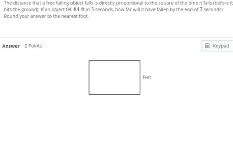 solved the distance that a free falling object falls is