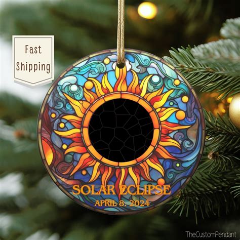 Solar Eclipse Ornament Total Eclipse 2024 Ornament Eclipse Keepsake