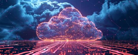 Cloud Computing Network Data Transfer Technology Abstract Illustration Connection System Server