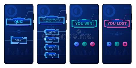 Mobile Quiz App Trivia Phone Interface Questionnaire Game Template