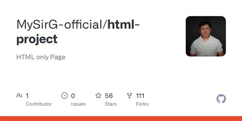 Github Mysirg Officialhtml Project Html Only Page