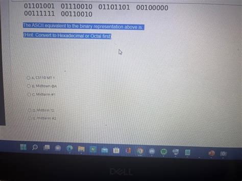 solved use the following ascii chart for this question dec h