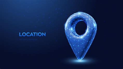 point of location 3d icon low polygonal pointer of map low poly