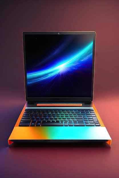 Premium Ai Image Laptop With Data Technology Abstract Connections 3d Communication Digital