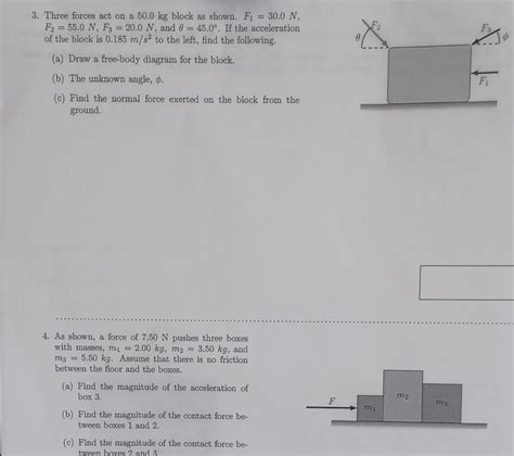 Solved 3 Three Forces Act On A 500 Kg Block As Shown