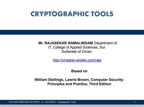 Cryptographic Tools Pptx