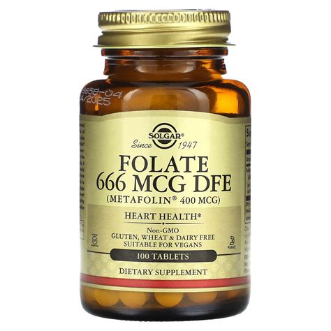 Solgar Folate 666 Mcg Dfe 100 Tablets