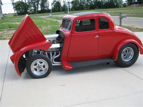 1933 Willys Coupe Red Prostreet Hot Rod Classic Willys Coupe 1933