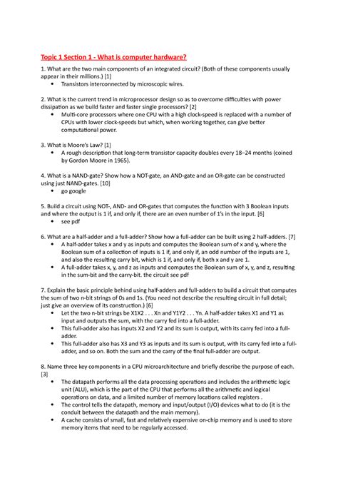 Ct Lecture Notes 1 8 Topic 1 Section 1 What Is Computer Hardware