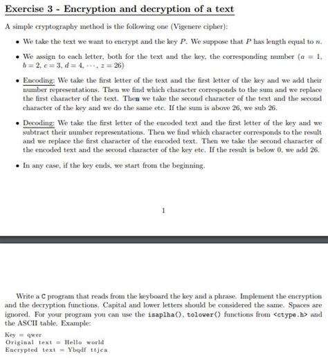 Solved Exercise 3 Encryption And Decryption Of A Text A