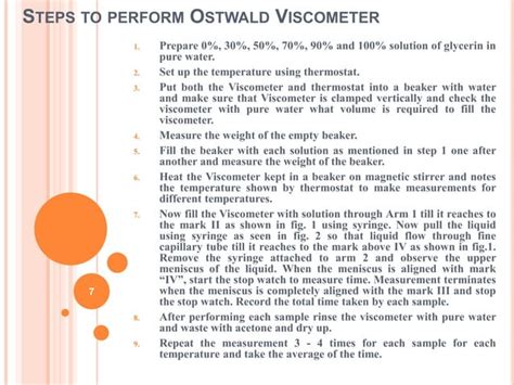 Viscosity Measurement Using Ostwald Viscometer Pptx