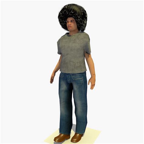 낮은 폴 리 서 아프리카 남자 C 3d 모델 6 3ds C4d Free3d