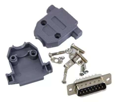 Conector Ficha Db 15 Db15 Macho 15 Pines 2 Filas Tapa Htec Mercadolibre