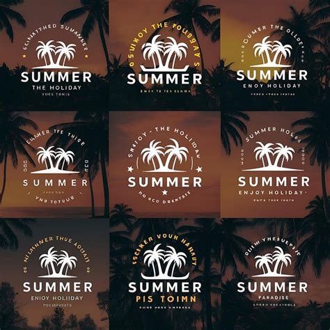 A Poster For Summer Beach With Palm Trees And A Beach Scene Premium