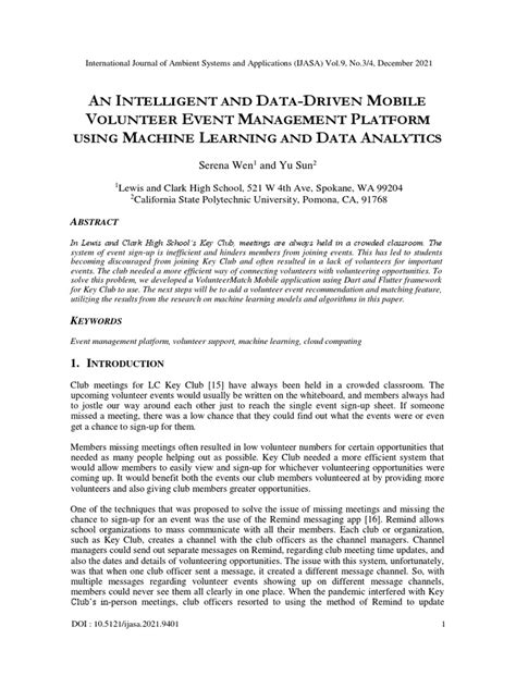 An Intelligent And Data Driven Mobile Volunteer Event Management Platform Using Machine Learning