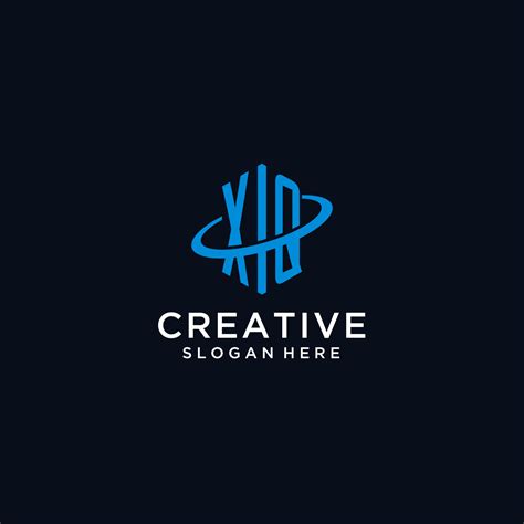 Xq Initial Monogram Logo With Hexagonal Shape And Swoosh Design