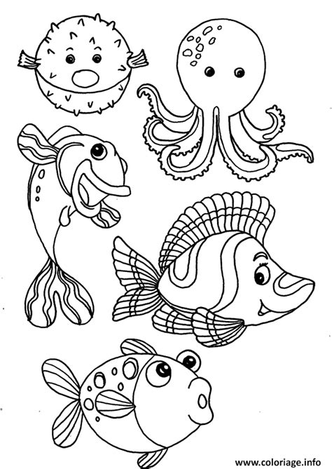 Coloriage Poissons Animaux De La Mer Dessin Animaux De La Mer Imprimer