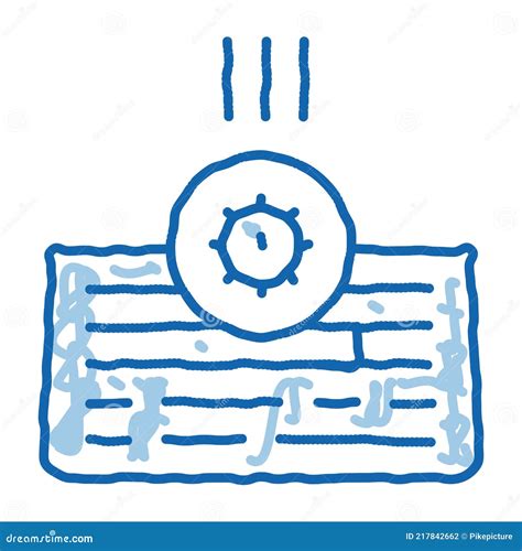 Bacteria On Computer Keyboard Doodle Icon Hand Drawn Illustration Stock