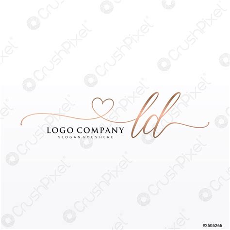 Initial Ld Beauty Monogram And Elegant Logo Design Stock Vector