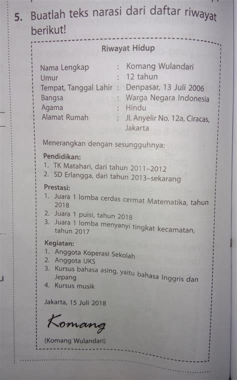 Contoh Daftar Riwayat Hidup Dalam Bentuk Narasi Download Contoh Lengkap Gratis ️