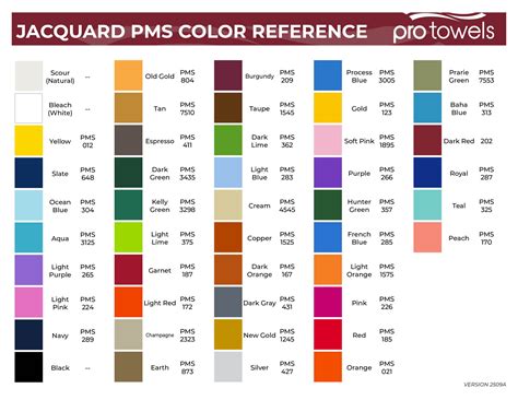 Pms Color Chart With Names