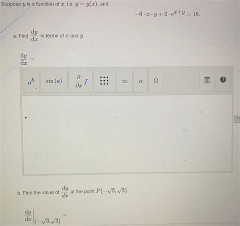 solved suppose y is a function of x l e y y x and