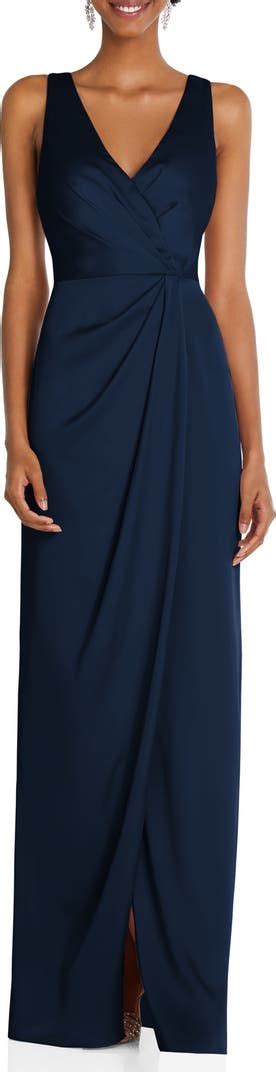 After Six Sleeveless Satin Faux Wrap Gown Nordstrom Fashion Dresses