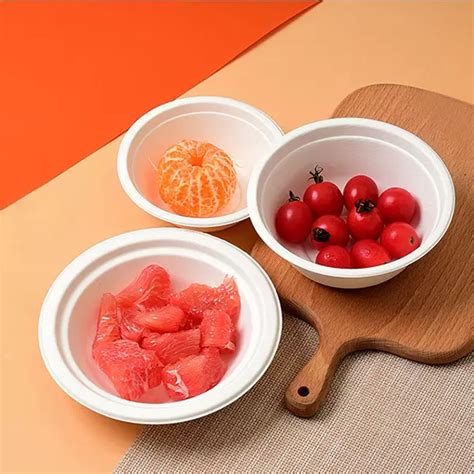 Customized 12oz Disposable Sugarcane Pulp Salad Paper Bowl Wholesale