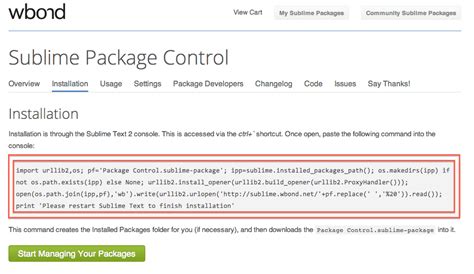 Sublime Text Package Control