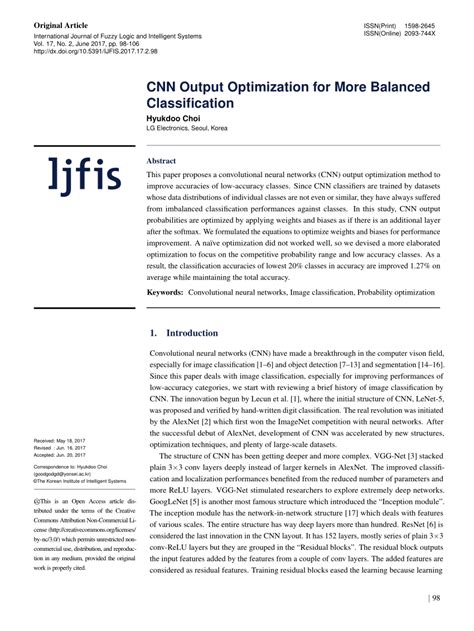 Pdf Cnn Output Optimization For More Balanced Classification