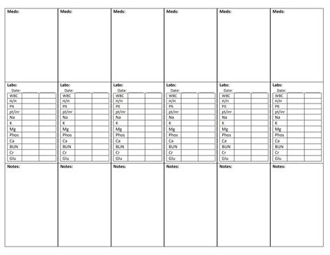 Multi Patient Report Sheet In Columns Etsy