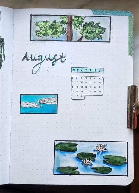 Blue And Green Bujo Cover Bulletjournal Flowers Doodles Cursive Tombow Minimalistic
