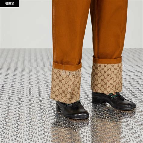【gucci古驰 男士休闲裤】【包邮包税】 Gucci古驰 23春夏 男士 饰互扣式双g贴饰帆布连体裤 717761 Xdb62 2002