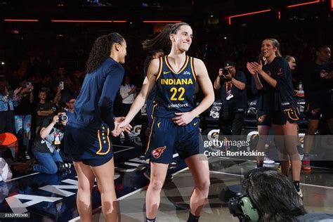 Caitlin Clark Of The Indiana Fever Is Introduced Before The Game