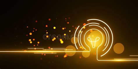 Abstract Glowing Lines Forming An Idea Concept With A Lightbulb Icon On A Dark Background