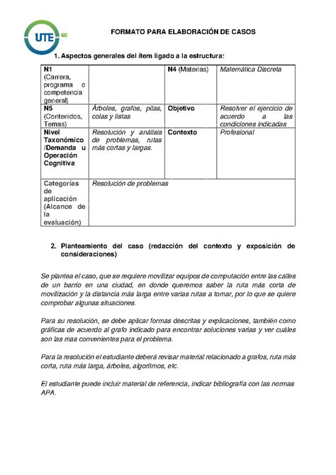 Caso De Estudios Unidad Iii Iv Formato Para ElaboraciÓn De Casos
