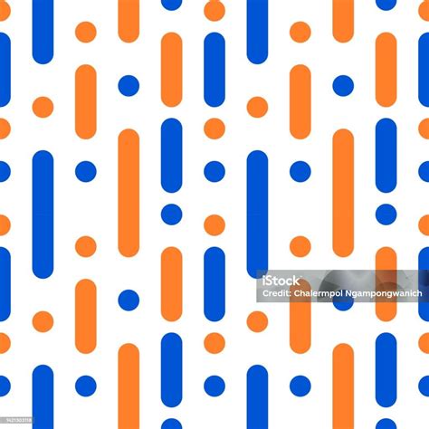 벡터 이음새가 없는 배경 줄무늬와 원형 스타일 파란색과 주황색 색상 0명에 대한 스톡 벡터 아트 및 기타 이미지 0명 고풍스런 곡선 Istock