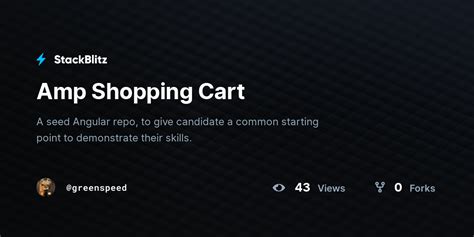 Shopping Cart Stackblitz