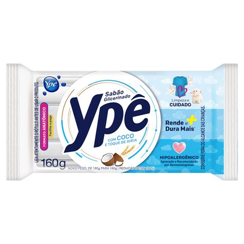 Sabão Barra Glicerinado Coco Ypê Pacote 160g Giassi Giassi