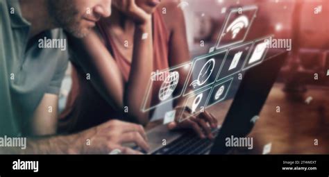 People Laptop Or 3d Networking Abstract In House For Email Cybersecurity Or Internet Research