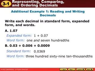 PPT Reading And Writing Decimals PowerPoint Presentation Free Download ID