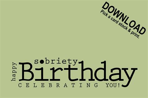 Sobriety Birthday Card Sobriety Anniversary Card Sobriety Etsy
