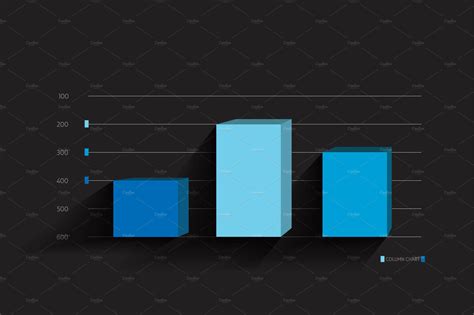 3d Column Graph Chart Template Illustrator Graphics ~ Creative Market
