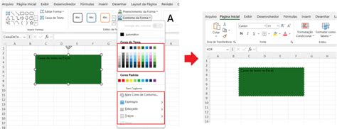 alterar borda da caixa de texto excel easy