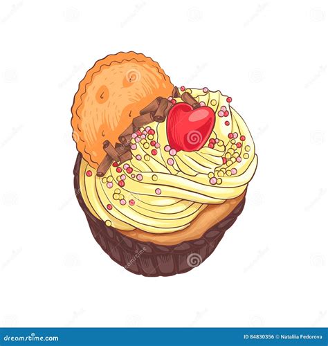 Delicious Cupcake Stock Vector Illustration Of Cake 84830356